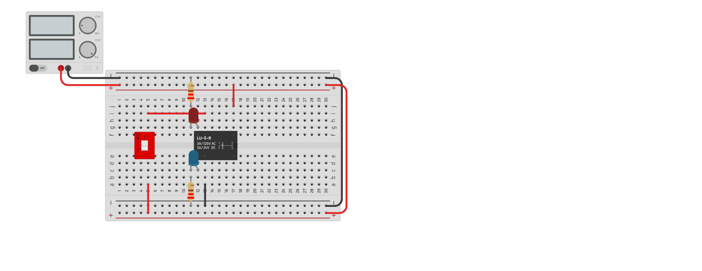 Circuit design Relè SPDT - Tinkercad