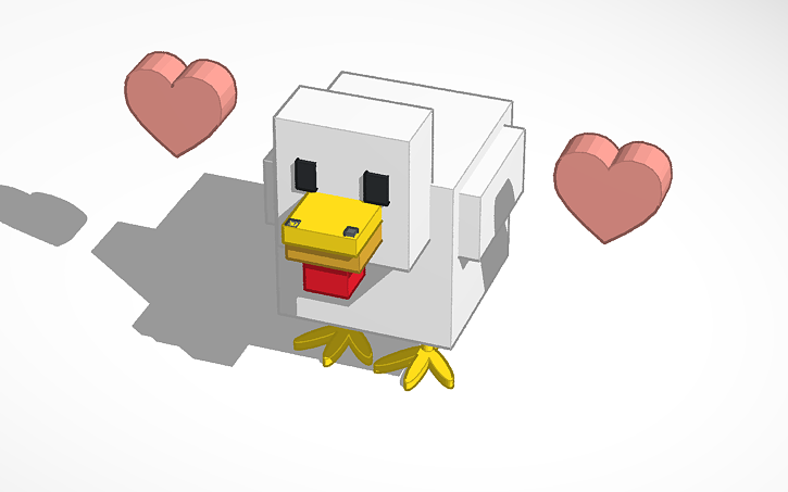 3D design Minecraft Chicken - Tinkercad