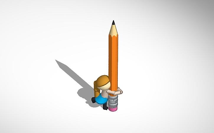 3D design monika hugging pencil - Tinkercad