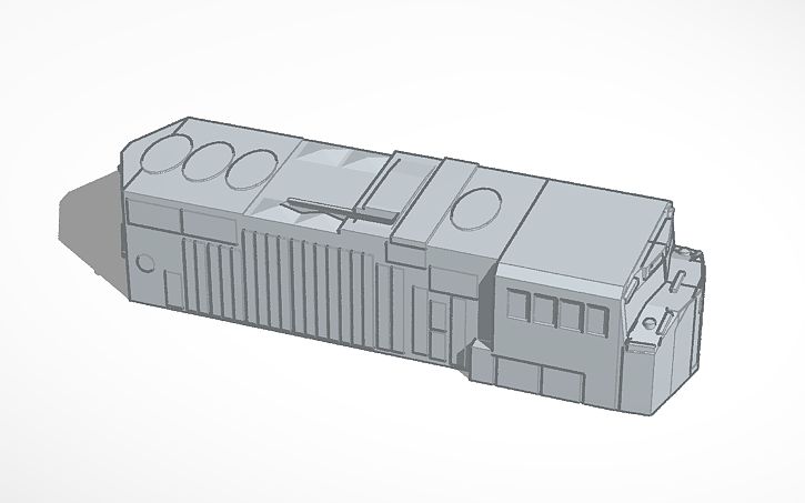 3D design Trackmaster SD70MAC shell - Tinkercad