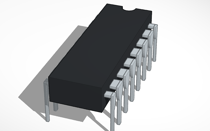 3D design 16 Pin IC - Tinkercad