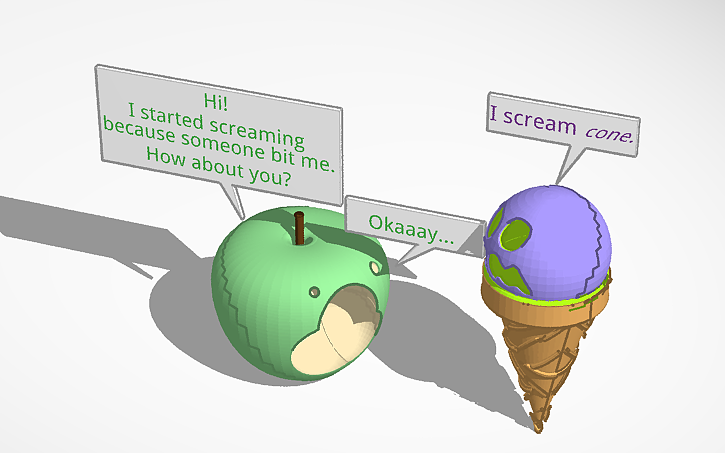 3D design The two screaming foods - Tinkercad