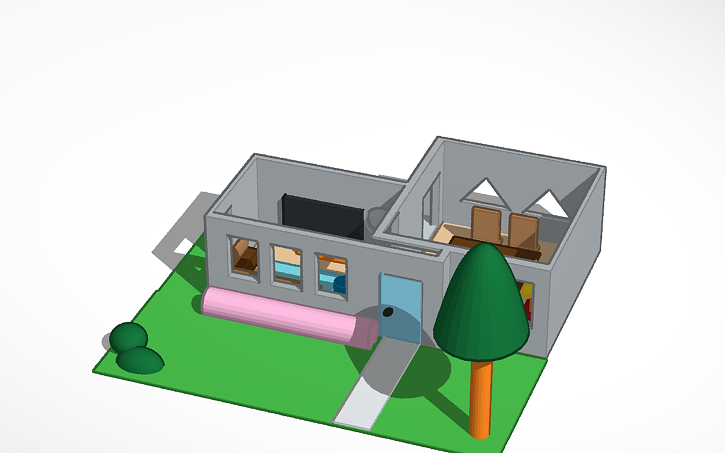 3D design House Interior - Tinkercad