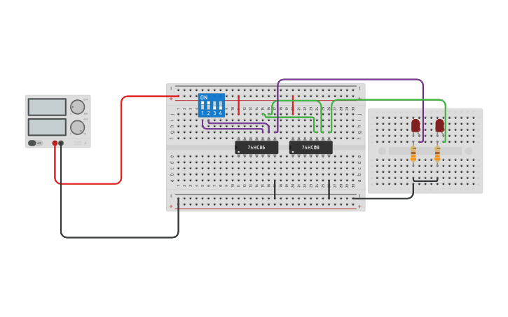 Circuit Design Half Adder Using And Xor Tinkercad