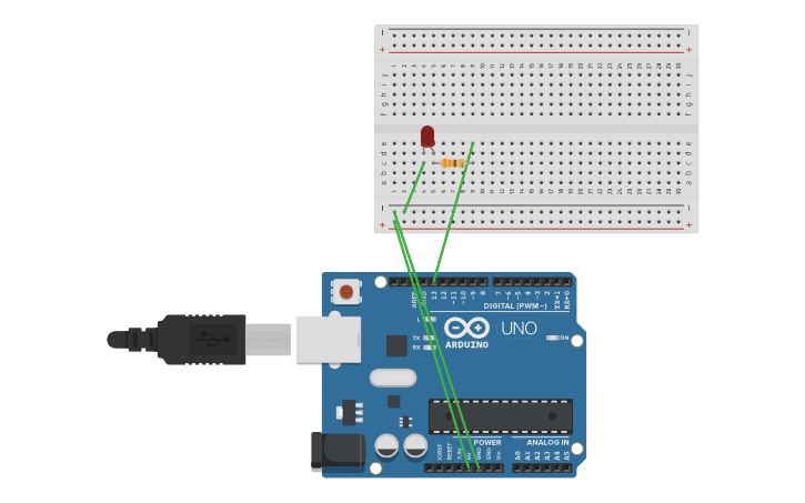 Circuit design easy led - Tinkercad
