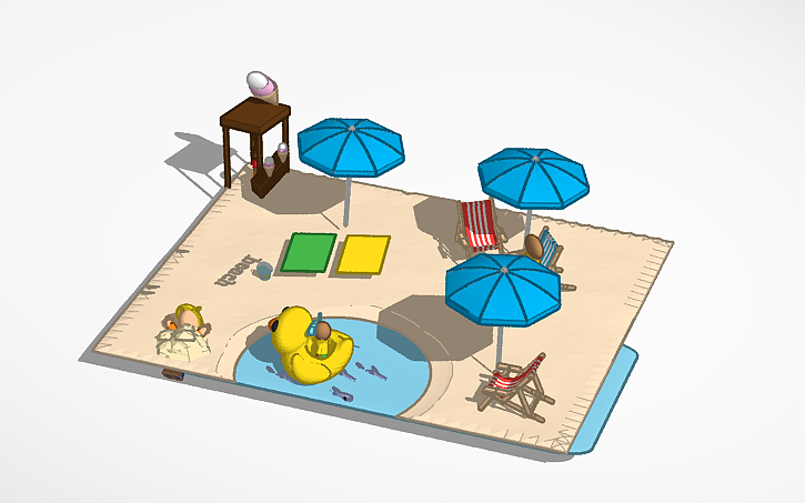 3D design Copy of Summer Beach - Tinkercad
