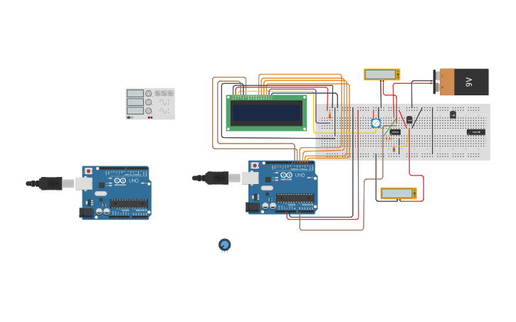 Circuit design LCD display basic connection - Tinkercad