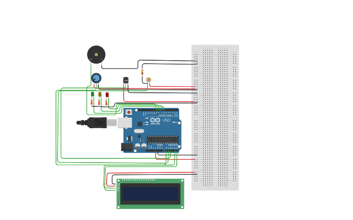 Circuit design Smart Plant Monitoring and Alert System - Tinkercad
