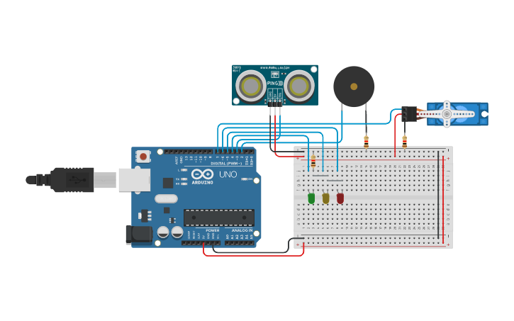 Circuit Design Water Level Indicator Tinkercad