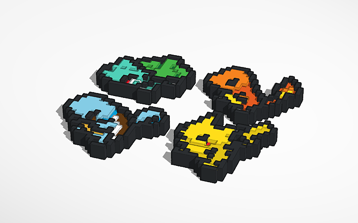 3D design 3D Pokemon pixel art - Tinkercad