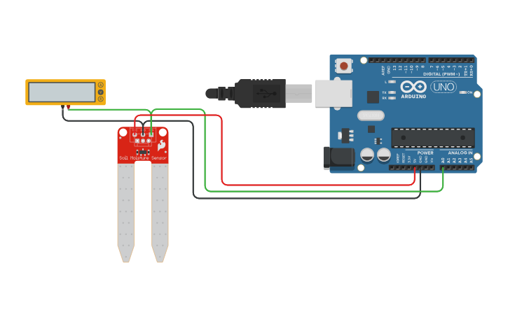 Circuit design Moisture Sensor With Arduino - Tinkercad