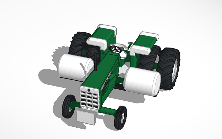 3D design 1968 Oliver 1950-T Tractor with saddle tanks - Tinkercad