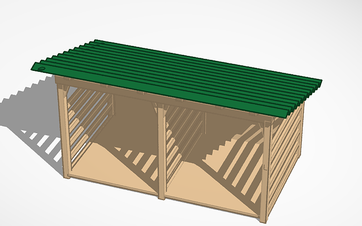 3D design Wood Shed - Tinkercad