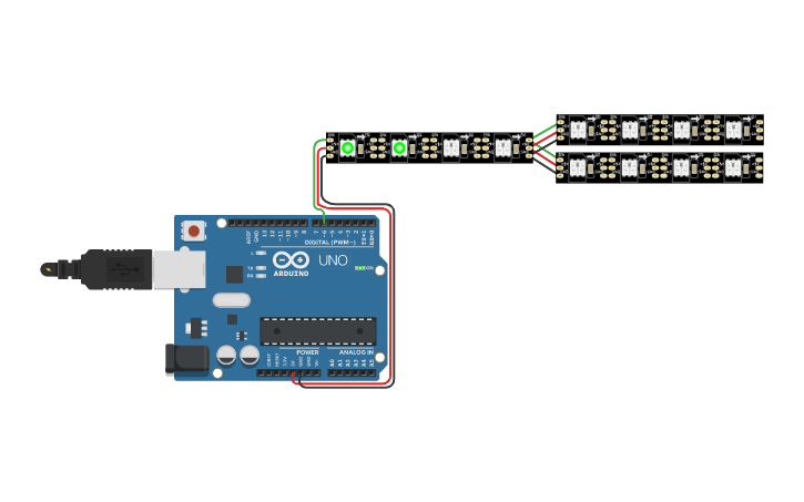Circuit design Led Strip - Tinkercad