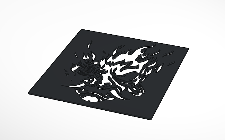 3D design cyberpunk 2077 stencil - Tinkercad