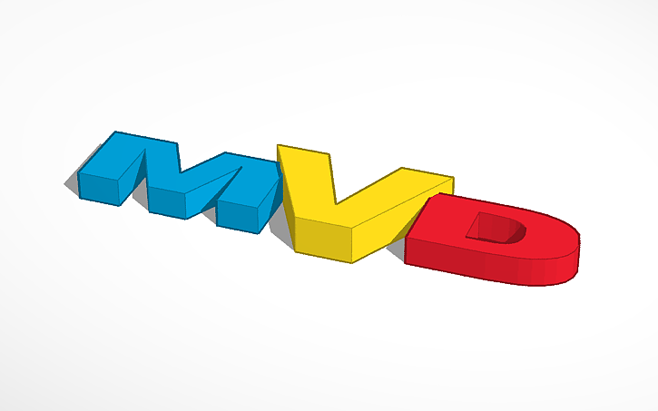 3D design MVD logo - Tinkercad