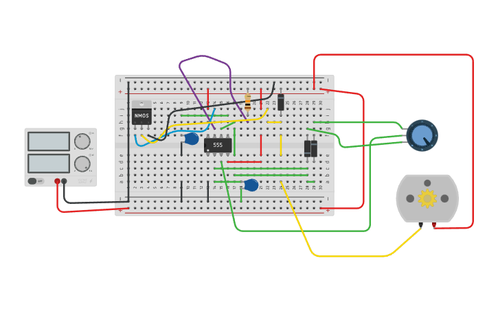 Circuit design DC Motor Speed Controller - Tinkercad