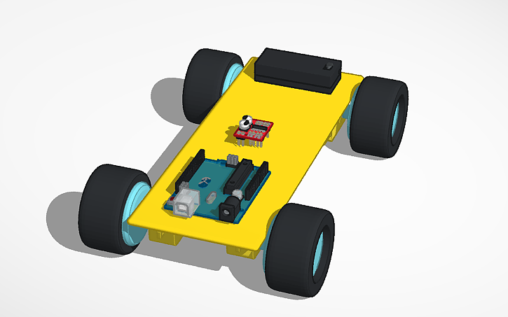 3D design Chasis coche robot - Tinkercad