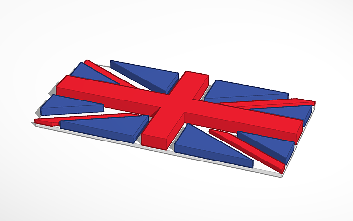 3D design Union Jack - Tinkercad