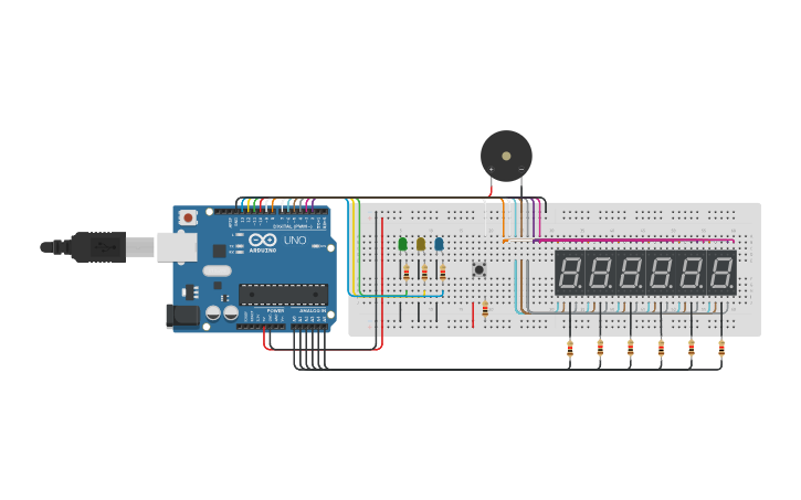 Circuit design TINKERCAD (DIGITAL ALARM CLOCK WITH BUZZER AND RESET ...