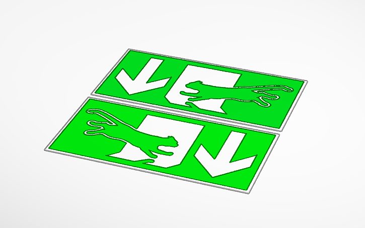 3D design cat exit signs - Tinkercad