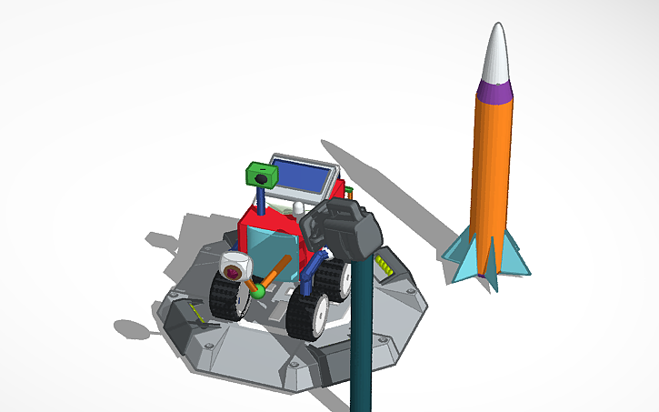 3D design 6 Wheel Rover - Tinkercad