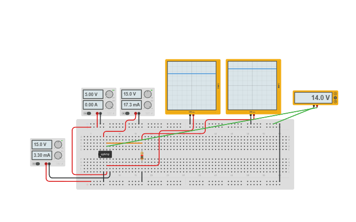 Circuit design NY_Open Loop Non-Inverting Op-Amp_ChicoJoshuaAgung - Tinkercad