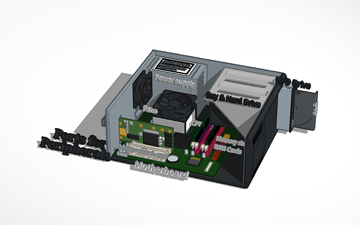 3D design Inside System Unit - Tinkercad