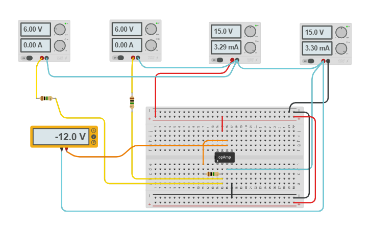 Circuit design Sumador - Tinkercad