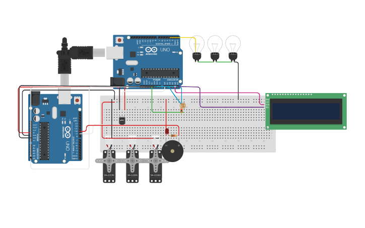 Circuit design Automated Greenhouse System - Tinkercad