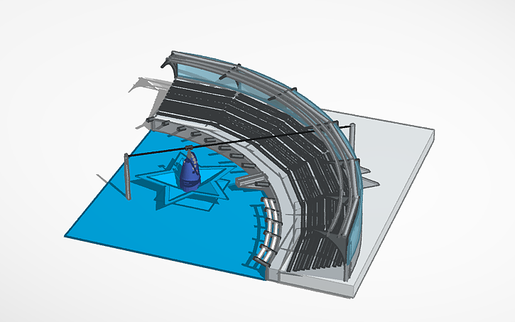 3D design Jurassic Park Isla Nublar 2015 - Mosasaurus feeding - Tinkercad