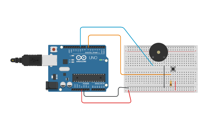 Circuit design Buzzer - Tinkercad