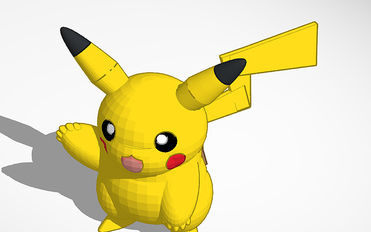 3D design Pikachu from Pokemon - Tinkercad