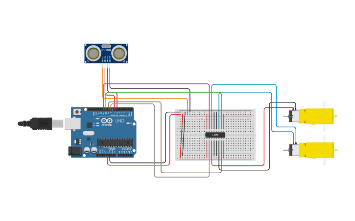 Circuit design collision avoiding bot - Tinkercad
