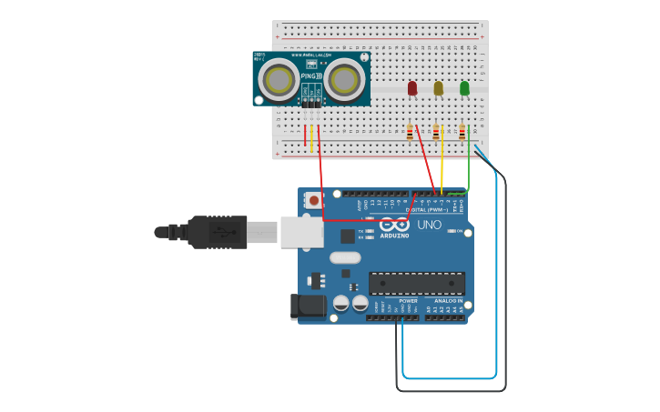 Circuit design Object Detection System using Arduino - Tinkercad