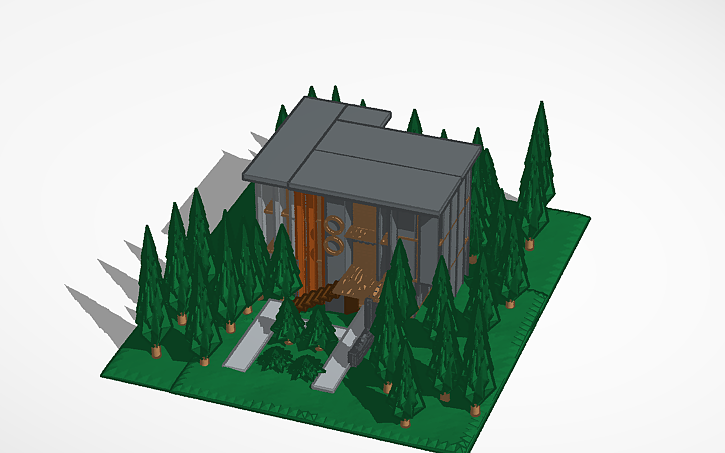 3D design Concrete Modern Cabin: - Tinkercad