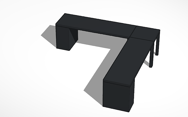 3D design L shaped desk - Tinkercad