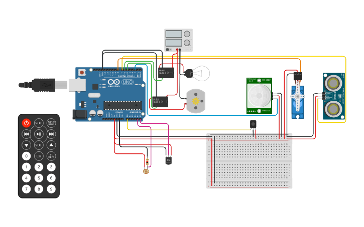Circuit design Combined Home Automation System - Tinkercad