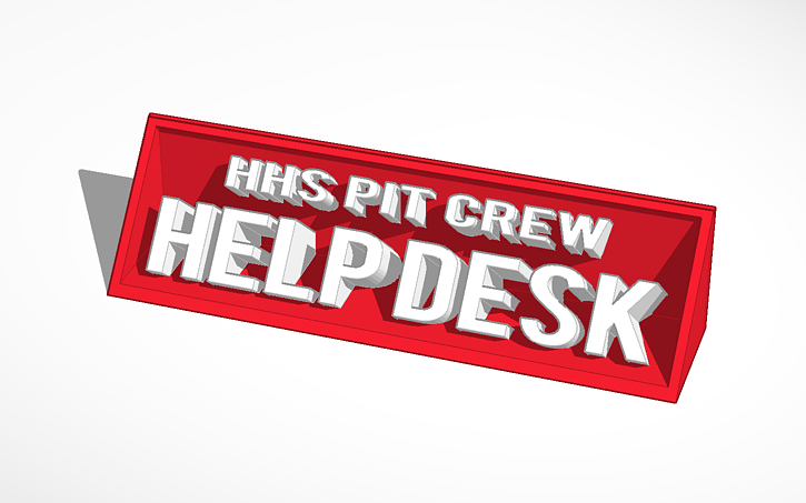 3D design Help Desk Sign 2 - Tinkercad