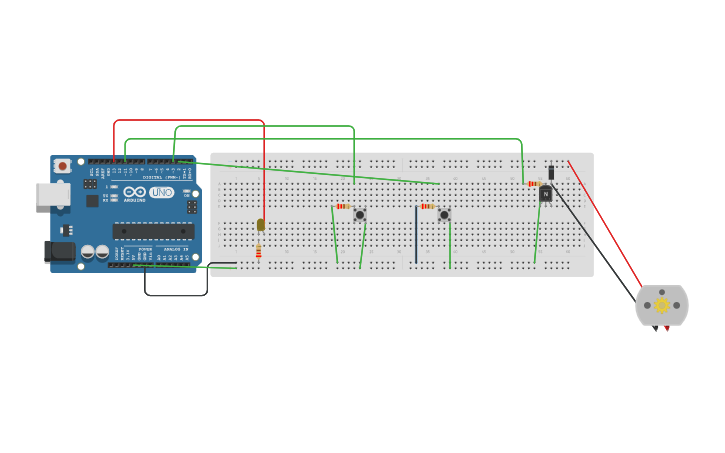 Circuit design PushButton - Tinkercad