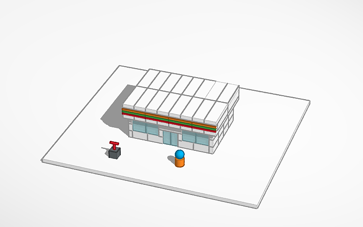 3D design Demolish a 7/11 🧨💥 - Tinkercad