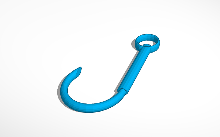 3D design fish hook medium - Tinkercad