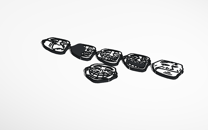 3D design Troll faces - Tinkercad