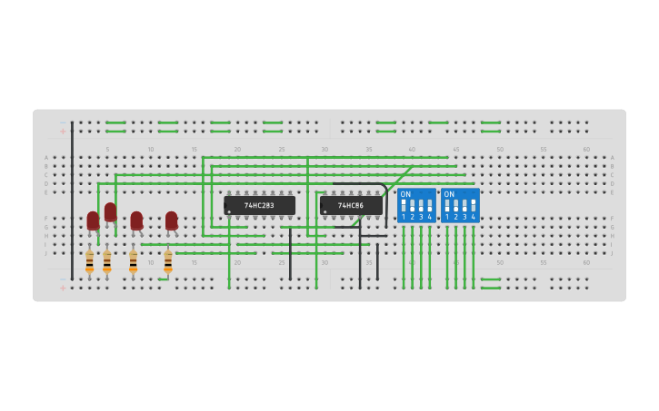 Circuit design ALU Math - Tinkercad