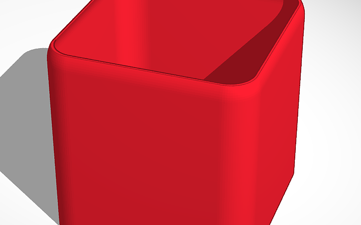 3D design Trash Cube - Thick Walls - Tinkercad