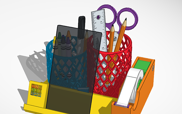 3D design Desk Organizer - Tinkercad