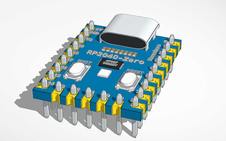 3D design Waveshare-RP2040-Zero-Headers - Tinkercad