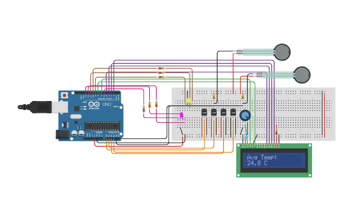 Circuit design PRESSURE AND MASS CALCULATOR - Tinkercad