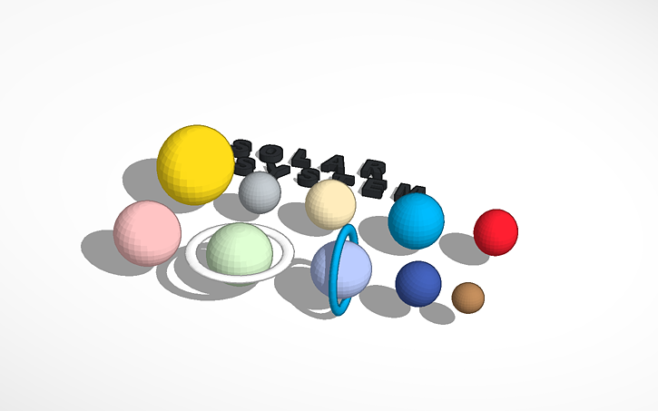 3D design Solar System Model - Tinkercad