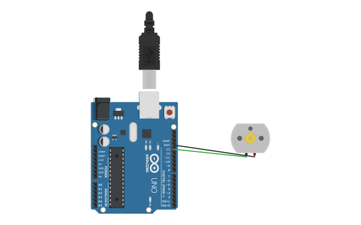 Circuit design DC moter - Tinkercad